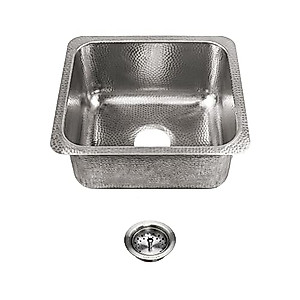 Sinkology SP701-17HSB-AMZ-B Wilson Undermount 17 Brushed and Basket Strainer Drain Crafted Stainless Steel Bar Prep Sink