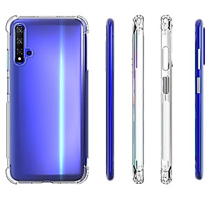 TiYa USTIYA Case Clear for Huawei Nova 5T / Honor 20 Crystal TPU Four Corners Protect Camera Cover Transparent Soft Phone Case