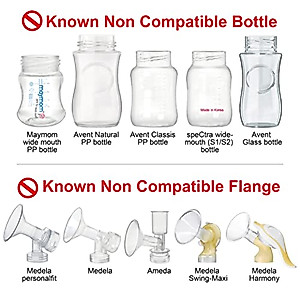 Maymom 3rd Gen Thread Changer or Bottle Converter; Allow Spectra S1 S2 Pump Wide Mouth Flange to Use Medela Bottle, Ameda Bottle (Narrow), Lifefactory, Dr. Brown Narrow, No Leak, No Fallen Bottle
