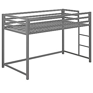 DHP Mabel Twin Metal Junior Loft Bed in Silver