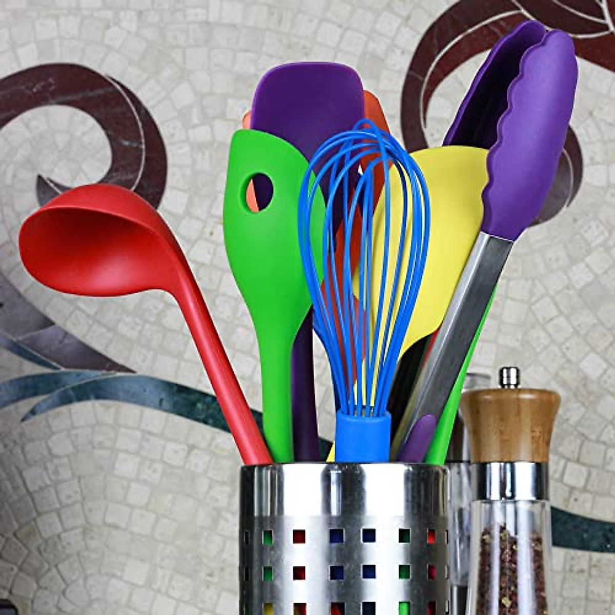 Chef Craft Premium Silicone Cooking Ladle, 11.25 inch, Red