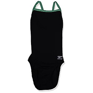 Speedo 881901698928 Flyback Training Suit 1Pc Adult Team Black/Bright Green 28