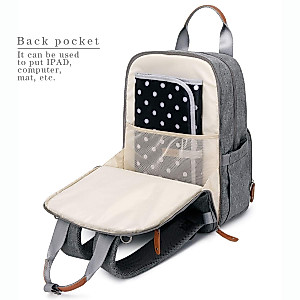 QIMIAOBABY Diaper Bag Backpack, Multifunction Travel Back Pack Maternity Baby Changing Bags (Gray)