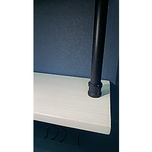 ROGMARS Industrial Pipe Shelving Bathroom Pipe Shelves with Towel Bar,3 Tier 24 inch Retro White Rustic Farmhouse Pipe Industrial Wall Shelves Bathroom Shelves Over Toilet for Storage