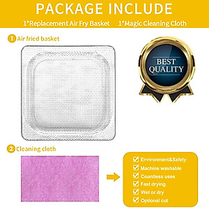 Air Fryer Basket for Ninja Foodi SP101 Digital Air Fryer Countertop Oven, 13.5 * 13.3'' Steel Wire Rack Accessorie Tray for Ninja Foodi SP100, SP101B1, SP101C Convection Oven, Dishwasher Safe