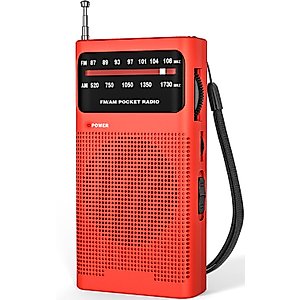Goodes Portable Radio AM FM, Transistor Radio with Loud Speaker, Headphone Jack, 2AA Battery Operated Radio for Long Range Reception, Portable Radio for Indoor, Outdoor and Emergency Use