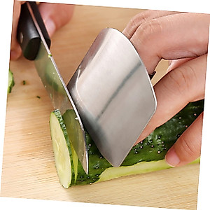 Housoutil 6pcs Stainless Steel Hand-guard Tools Finger Covers Safety Protector Kitchen Hand Protectors Stainless Finger Protector Kitchen Supply Finger Cutting Guard Multifunction Finger Cot