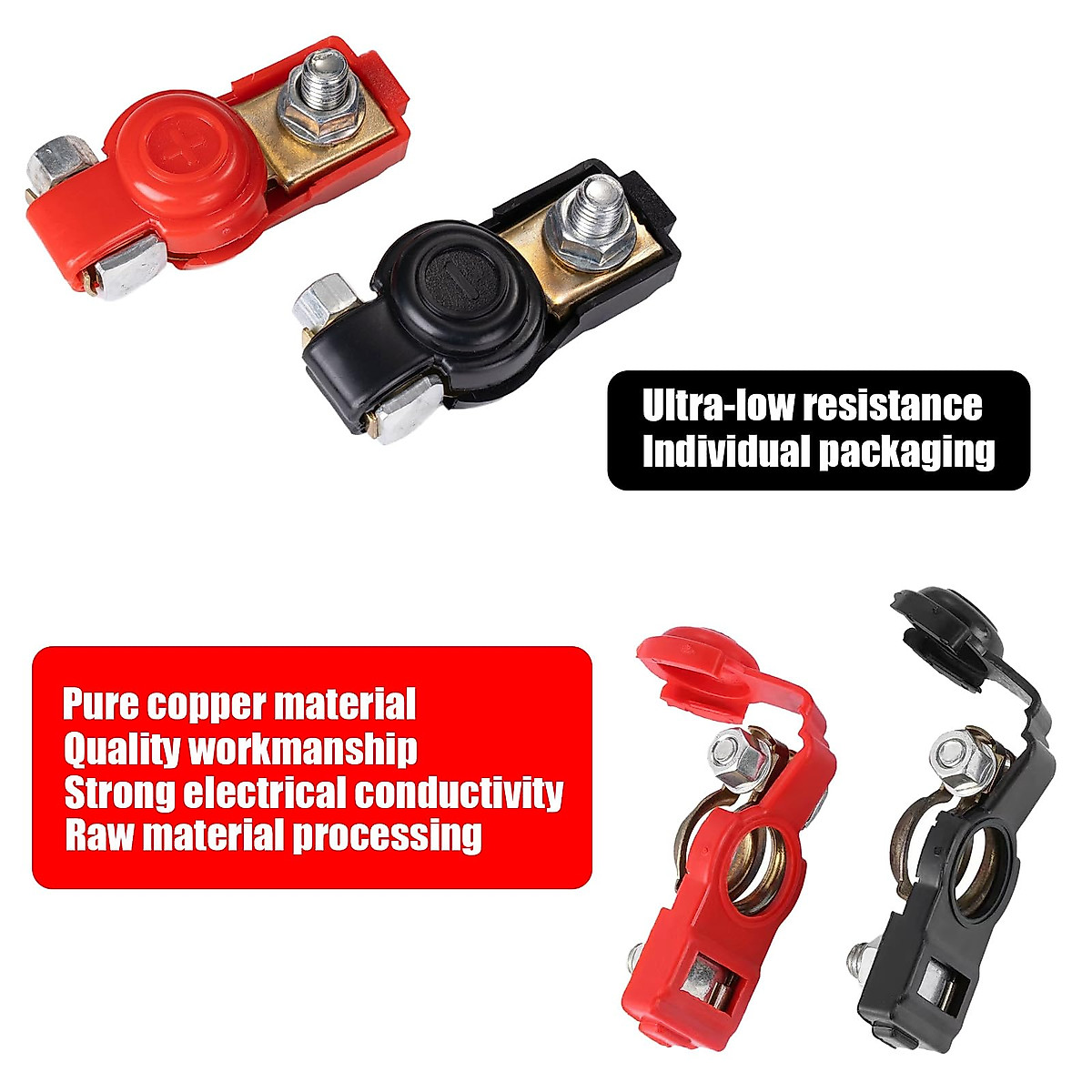 Fogfar 6 PCS Pure Copper Terminal Block, Car Cable Terminal Connector Classification Kit, Fit for Car Boat Truck Van (Multicolored)