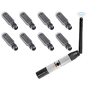 Rockville DMX-WTR Wireless DJ DMX Lighting Transmitter+8) Rechargeable Receivers