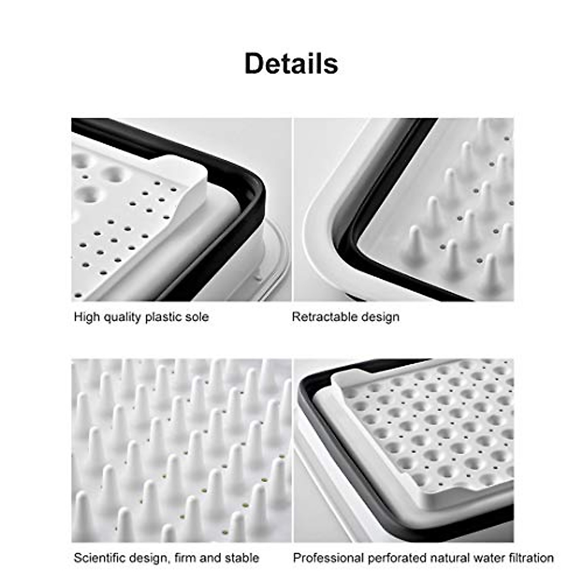 Multifunction KitchenDrying Collapsible Dish Drainer Rack Folding Bowl Drain Rack Tableware Holder Fruit Basket Organizer (Gray)