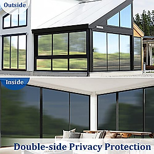 Sun Blocking Window Privcy Film Privacy Day and Night Anti UV Heat Control Window Tint for Home Mirror Reflective Static Cling Non-Adhesive Window Sticker（17.5 x 78.7 Inch）
