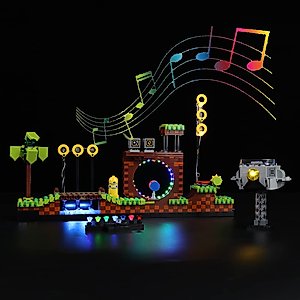 Kyglaring LED Lighting Kit Only Lights Set Designed for Lego Ideas The Hedgehog – Green Hill Zone 21331 Model Building Kit - without Lego Set (Sound Version)