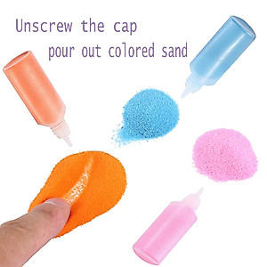 12 PCS Art Sand,1.25oz Bottles DIY Arts and Crafts Kit,Scenic Sand for Kids' Arts & Crafts,Terrarium Sand Play DIY Drawing Sandbox Wedding Sand for Decorations and Crafty Collection Sand Bottles