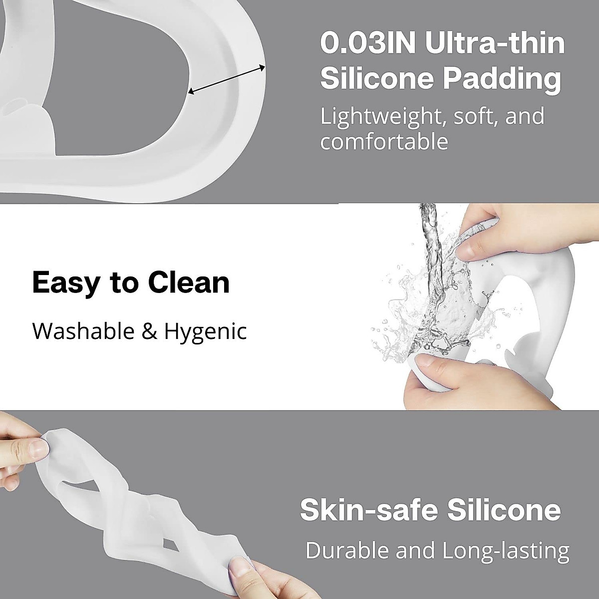 TNP Silicone Cover Set for Oculus Quest 2 Meta Quest 2 Controller Protector White 3 in 1 Silicone VR Face Cover, Protective Lens Cover, VR Headset Skin Shell Accessories for Oculus Quest 2