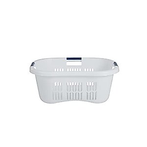Rubbermaid Laundry Basket, XL Hip-Hugger Basket, 2.1-Bushel, White, Laundry, Storage, Bathroom, Bedroom, Home Closet Clothes Basket