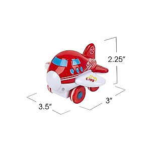 ArtCreativity Chunky Friction Airplane Toys for Kids, Set of 6, Push n Go Plane Toys with Moving Propellers and Wings, Aviation Party Favors for Boys & Girls, Pretend Play Gifts, Assorted Designs