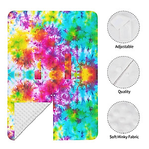 KiuLoam Retro Chevron Tie Dye Baby Car Seat Canopy, Nursing Cover Breastfeeding Scarf, Stretchy Soft Breathable Infant Carseat Cover for Babies Boys Girls