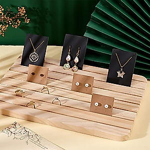 PH PandaHall Jewelry Display Stand, Wood, 13x9 Inch, Business Card Holder, Organizer, Table Displays for Selling Earring Showing