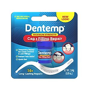 Dentemp Maximum Strength Lost Fillings and Loose Caps Repair, Pack of 6