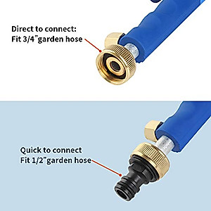 Hydro Jet High Pressure Power Washer, Pressure Washer Gun with Garden Hose End, Glass Window Cleaning Sprayer Extendable Garden Car Water Washing, Hydrojet Washer Nozzle (Adjustable Type + Fan Type)
