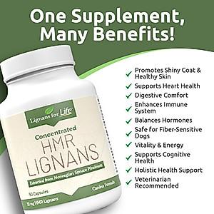 Lignans For Life HMR LIGNANS 10mg Capsules - Perfect for Small Dog Breeds - Dog Vitamin for Healthy Pet | Natural Dog Multivitamin | Dog Wellness Supplement | Pet Vitamin | Dog Nutritional Supplement