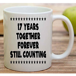 17 Years Together Forever Gifts - Gift for Couples on Grey Multicolor Unisex Sweat and 11 Oz White Ceramic Coffee Mug