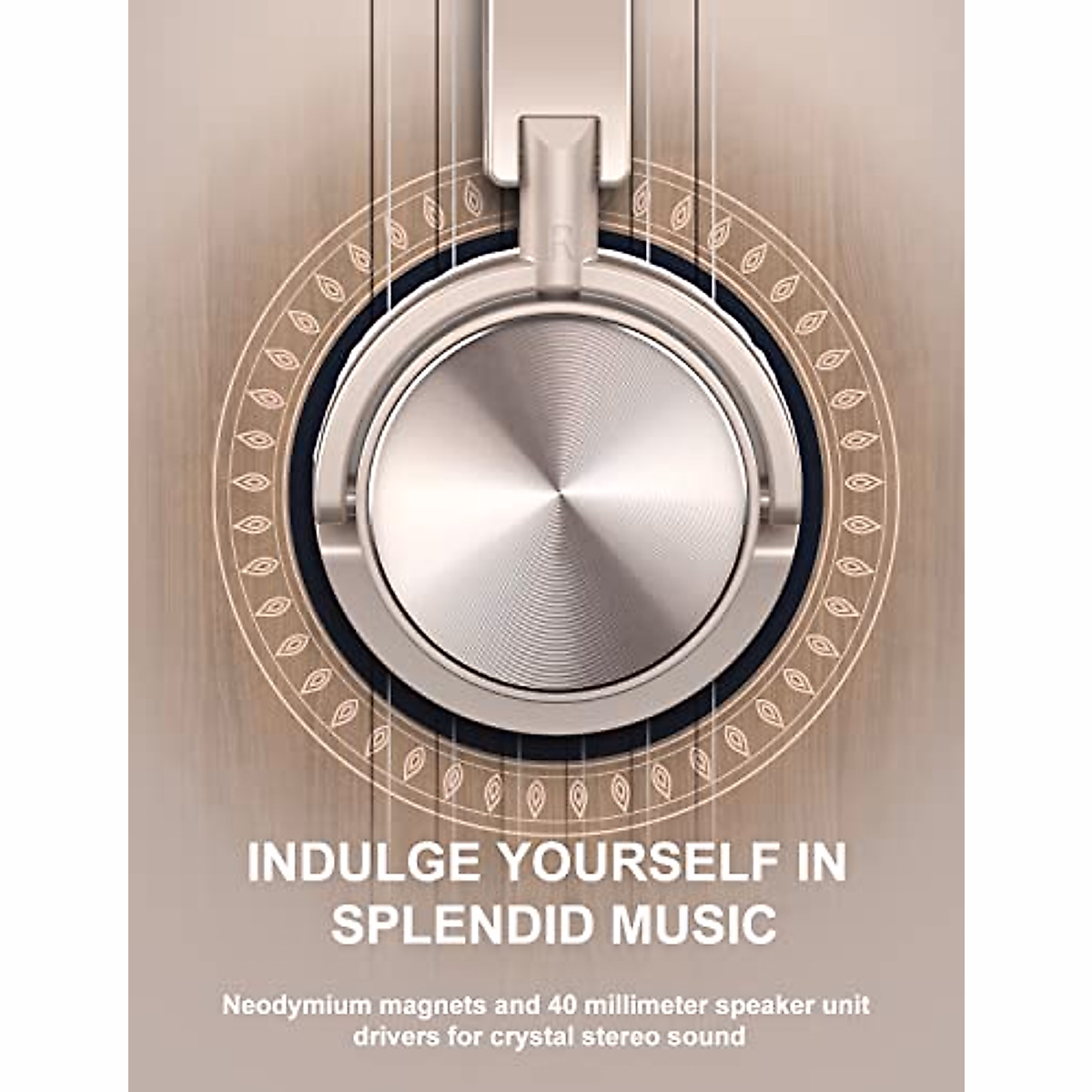 Nasuque Headphones with Microphone, Foldable Wired Headphones with Deep bass, Adjustable Headband and Noise Isolation for Smartphone Computer Laptop Chromebook MP3/4, (Gold)