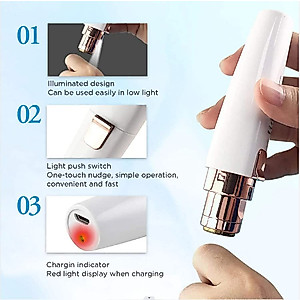 REMEDEN Rechargeable Eyebrow & Face Trimmer, and Facial Hair Remover Shaver for Women Painless/Safe/Quickly Removal Tool，Shaper You White