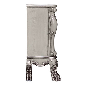 Acme Dresden Floral Molding Wooden Frame Fireplace in Vintage Bone White