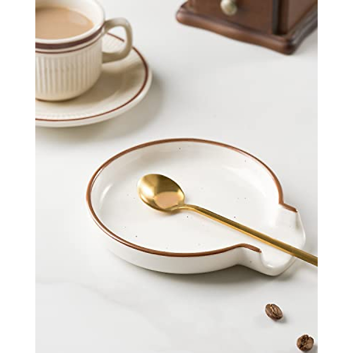 Getstar Spoon Rest for Stove Top, Ceramic Spoon Holder for Kitchen Counter (W4.7"), Farmhouse Decor, Dishwasher Safe
