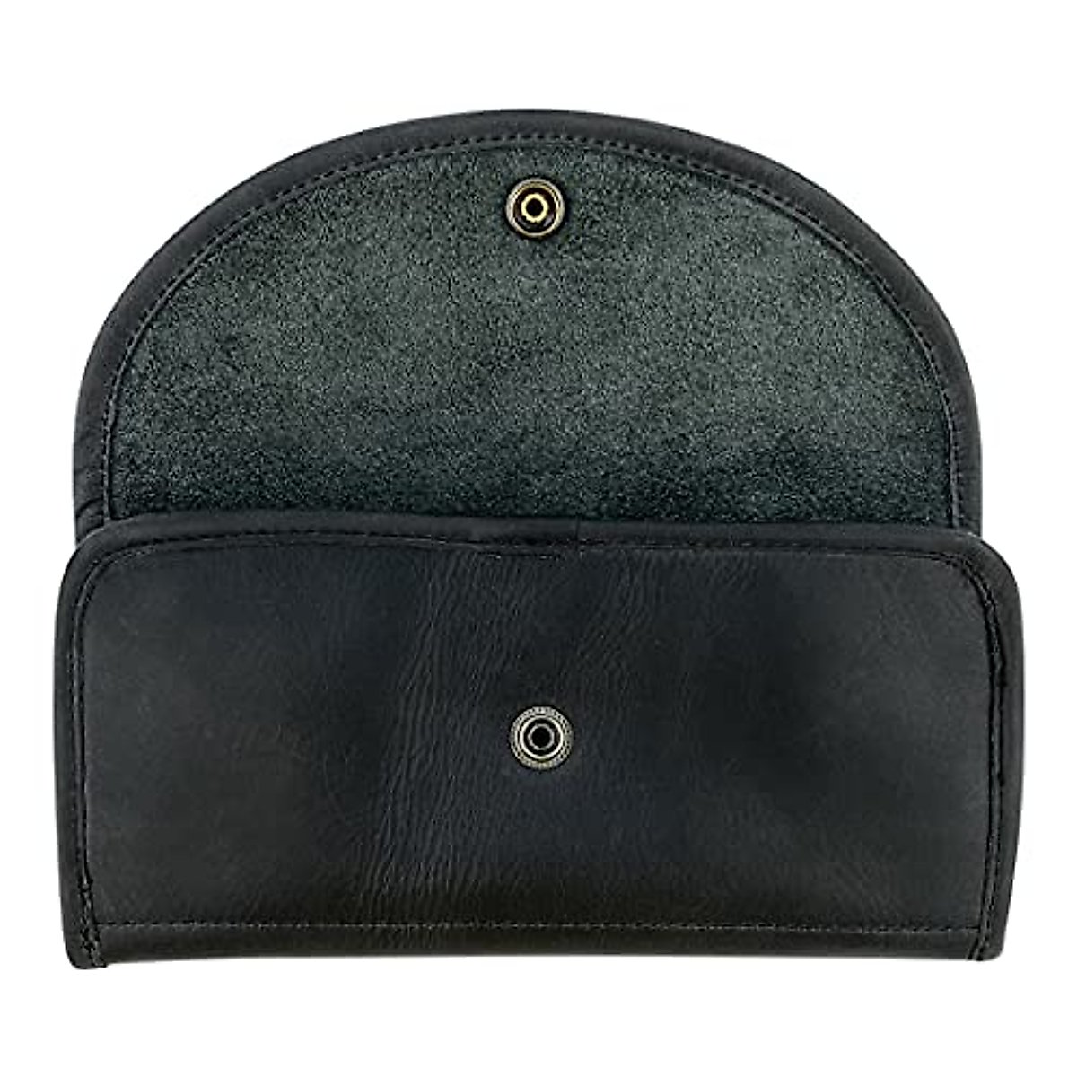 Hide & Drink, Snap Clutch Wallet Handmade from Full Grain Leather - Stylish Organizer with Button Closure and Zipper Coin Pocket - Convenient Storage for Personal Items, Valuables (Charcoal Black)
