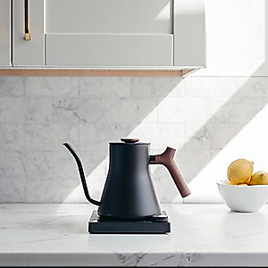 Fellow Stagg EKG Pro Electric Gooseneck Kettle - Pour-Over Coffee and Tea Pot, Stainless Steel, Quick Heating, Matte Black with Walnut Wood Handle, 0.9 Liter