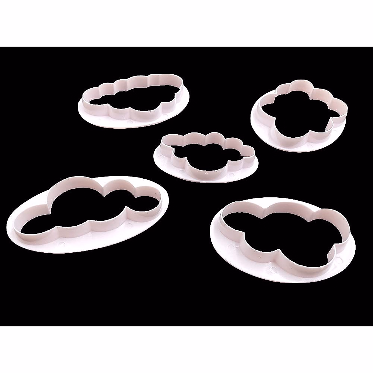 5PCS Different Pattern Plastic Fluffy Cloud Cutters Cookie Cutters Cake Cutters Fondant Cloud Cutters