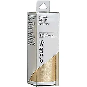 Cricut Joy Smart Vinyl - Permanent Shimmer - 5.5" x 48", Adhesive Decal Sheet - Gold