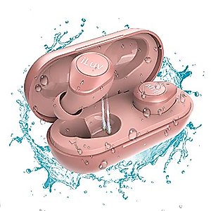 iLuv TB200 Rose Gold True Wireless Earbuds Cordless in-Ear Bluetooth 5.0 with Hands-Free Call Microphone, IPX6 Waterproof Protection, High-Fidelity Sound; Includes Compact Charging Case & 4 Ear Tips
