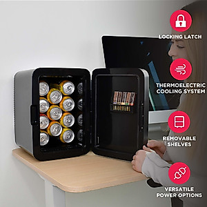 FRIGIDAIRE Portable 10L, 15-can Mini Fridge Brushed Stainless Rugged Refrigerator, EFMIS188-SS