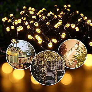 ZSMPY Fairy Lights Led Solar String Lights Fairy Lights Warm White 8 Lighting Modes Outdoor Decorative Light for Garden Home Wedding Party Christmas Halloween Decoration Lights String