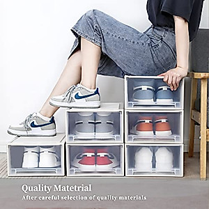 Yishyfier Stackable Plastic Storage Drawer Organizer with Clear Doors for Pantry,Bedroom,Closet,Desk,Home and Office De-Clutter,Store Under-Sink,Shoes and Crafts,Hallway,Entryway,Under Bed,2-Pack