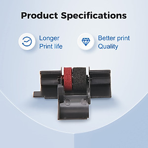 MYCARTRIDGE IR40T IR-40T CP-13 NR-42(10-Pack) Compatible with Calculator Ink Roller Replacement for IR-40T CP-13-Black & Red