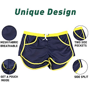 Rexcyril Men's Running Workout Bodybuilding Gym Shorts Athletic Sports Casual Short Pants Small Navy