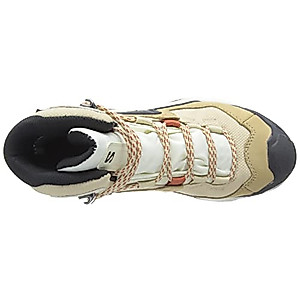 Salomon Quest Element Gore-TEX Hiking Boots for Women, Safari/Vanilla Ice/Mecca Orange, 10