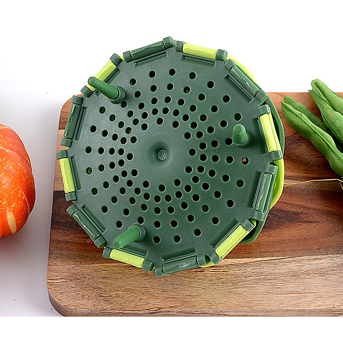 Cyrder Lotus steamer basket, Folding Steamer,BPA-Free,Green Kitchenware Accessory, Non-Scratch Silicone cookware