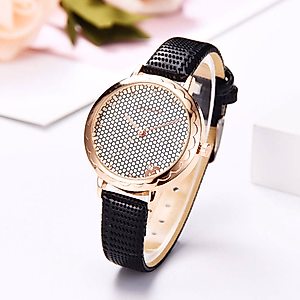 HunYUN Fashion Simple Casual Ladies Watch Bee Home Dial Leather with Strap Ladies Watch for Wife Women Girlfriend Customized Gift