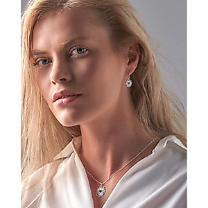 Boma Jewelry Sterling Silver Turquoise Lotus Flower Dangle Earrings