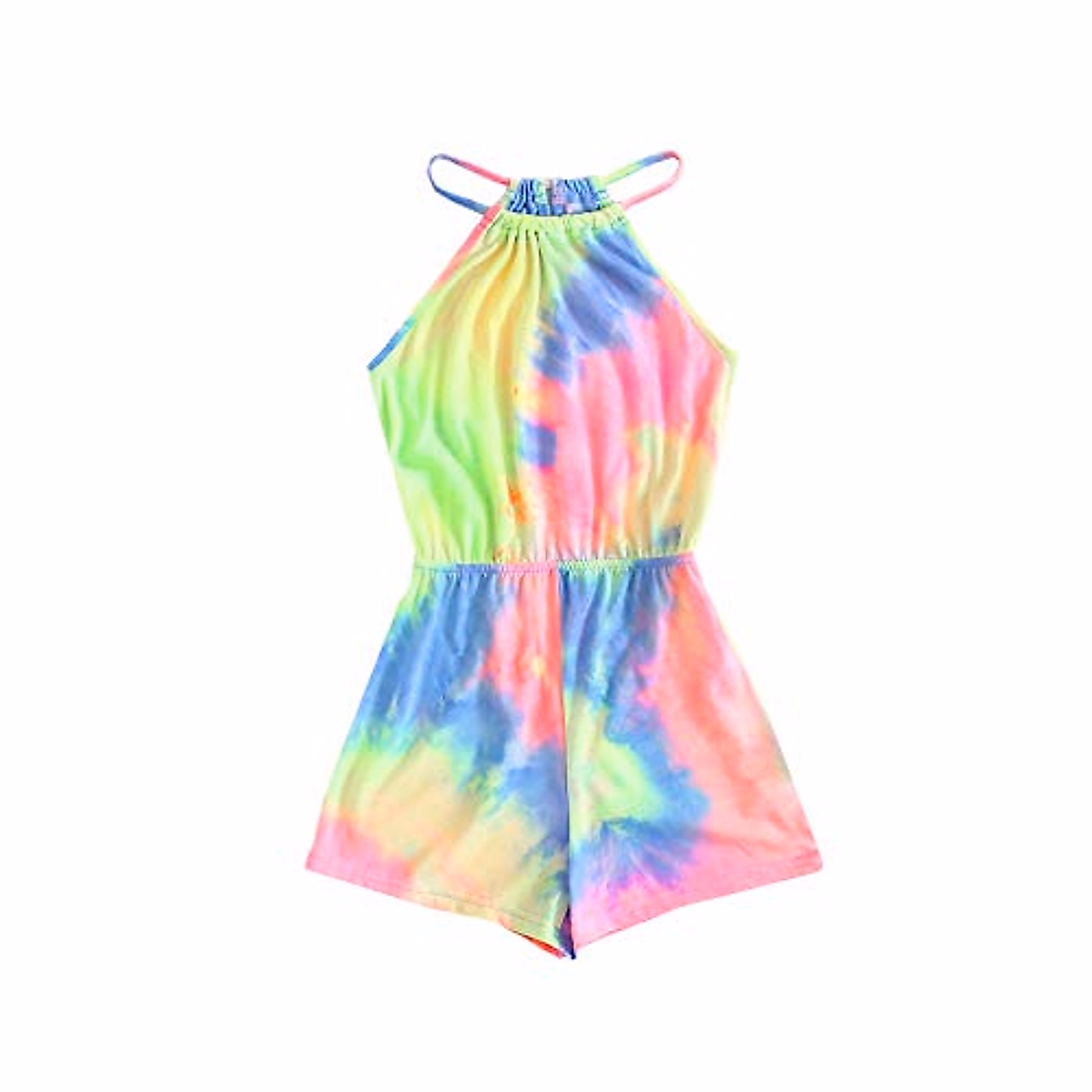 SOLY HUX Girl's Casual Summer Halter Romper Sleeveless Jumpsuit Multicoloured 8Y