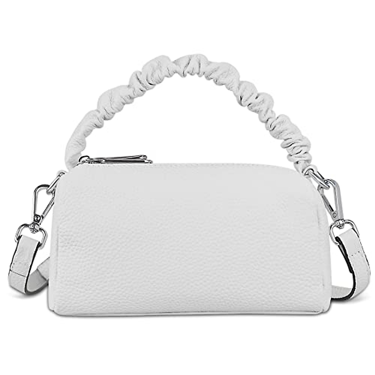 FUKUYIN Genuine Leather Purses and Handbags for Women - Crossbody Shoulder Bag Top Handle Hobo Tote Handbag (White)