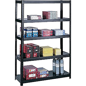 Safco 5246Bl Boltless Steel Shelving Five-Shelf 48W X 18D X 72H Black
