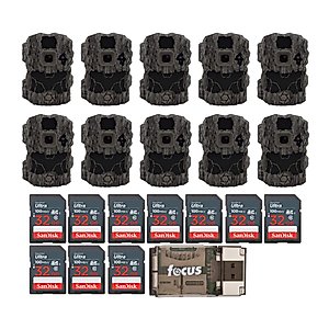 Stealth Cam DS4K Ultimate Camera 32 Megapixel and 4K Video at 30FPS (10-Pack) Bundle with 32GB Memory Card (10-Pack) and Card Reader (21 Items)