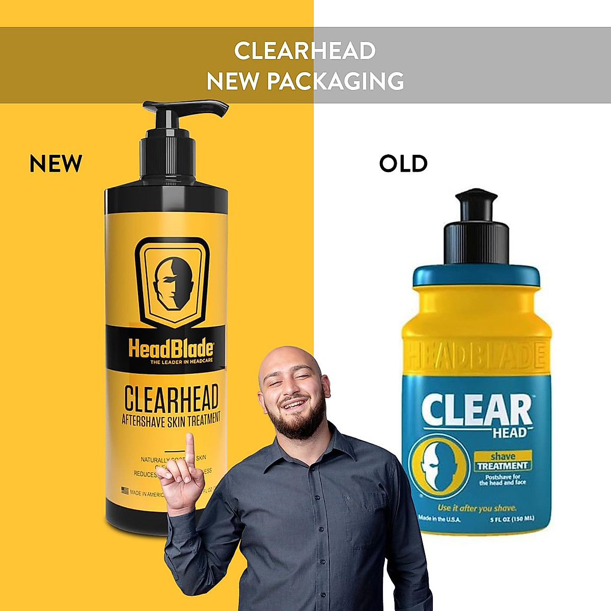 HeadBlade ClearHead Men's Refreshing Post Shaving Aftershave Lotion Help prevent Ingrown Hair & Irritation - 5oz