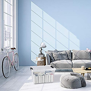 Tstorage 50 Quart Plastic Storage Container with Wheels, Clear Large Storage Bin, 4 Packs